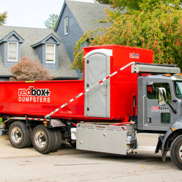 Portable Toilet Rental & Dumpster Combo | redbox+ dumpsters Elite Dumpsters