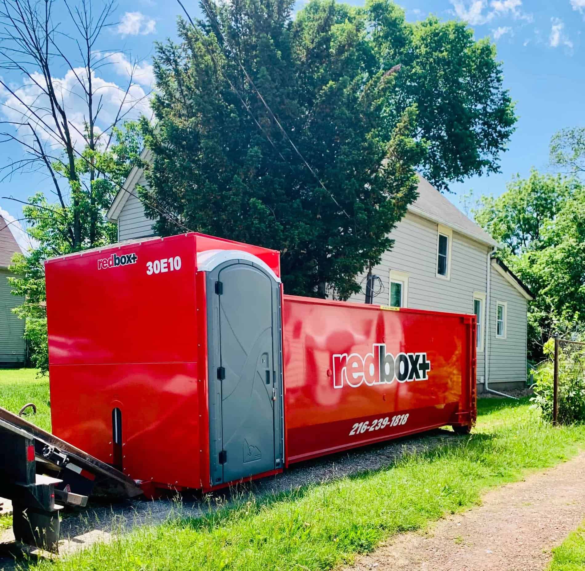 Portable Toilet Rental & Dumpster Combo | redbox+ dumpsters Elite Dumpsters