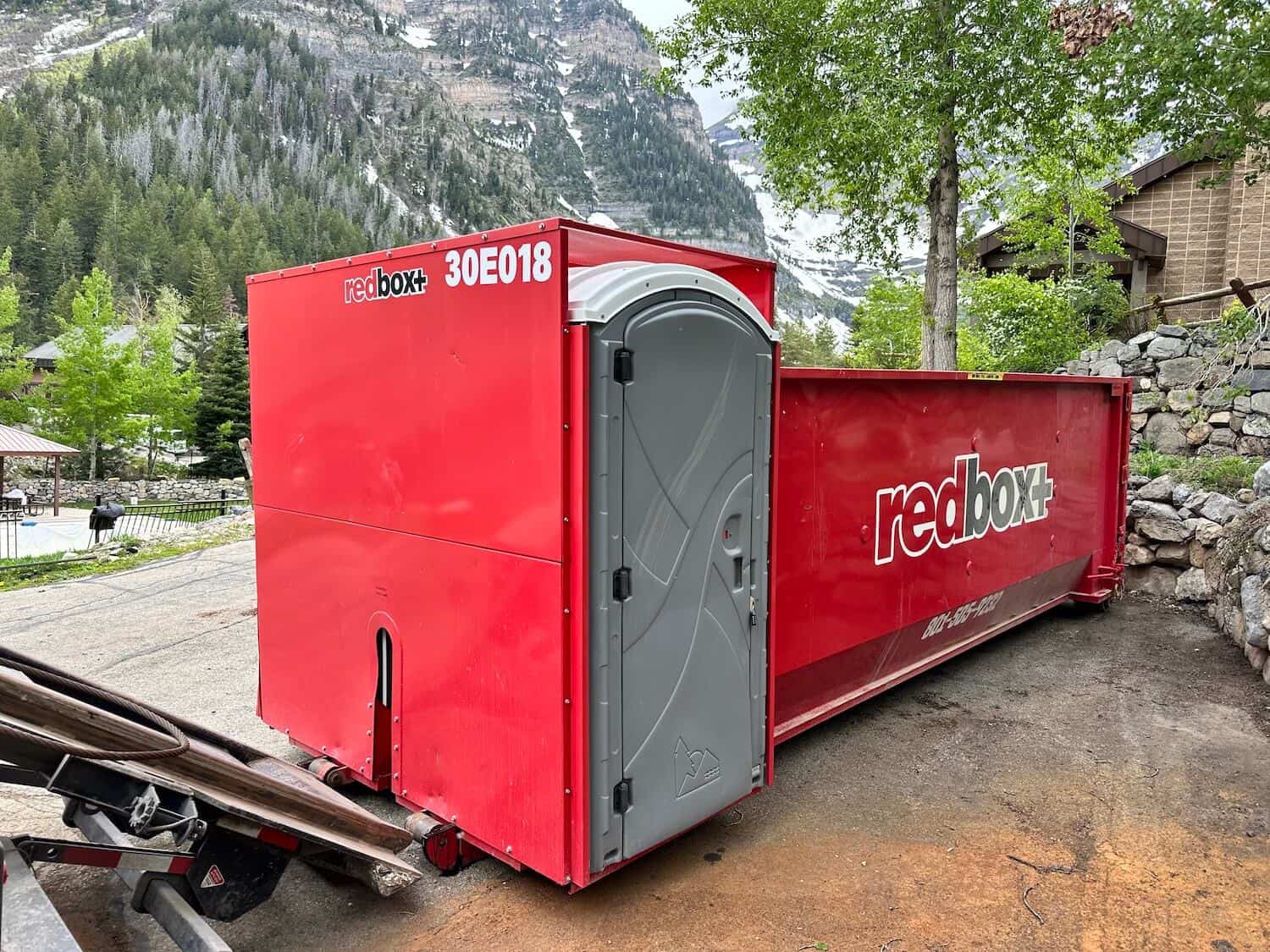 Portable Toilet Rental & Dumpster Combo | redbox+ dumpsters Elite Dumpsters