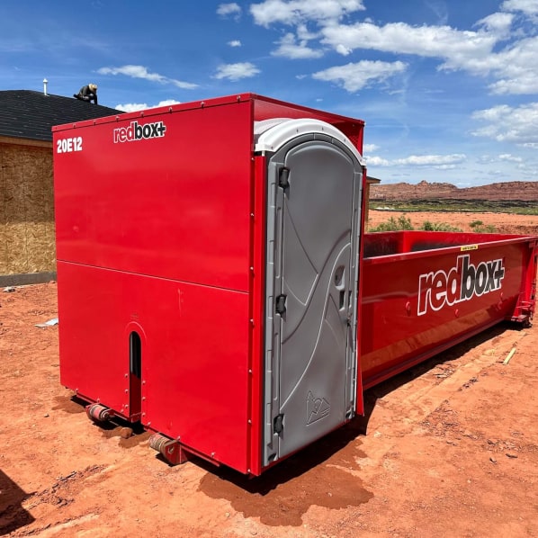 Portable Toilet Rental & Dumpster Combo | redbox+ dumpsters Elite Dumpsters