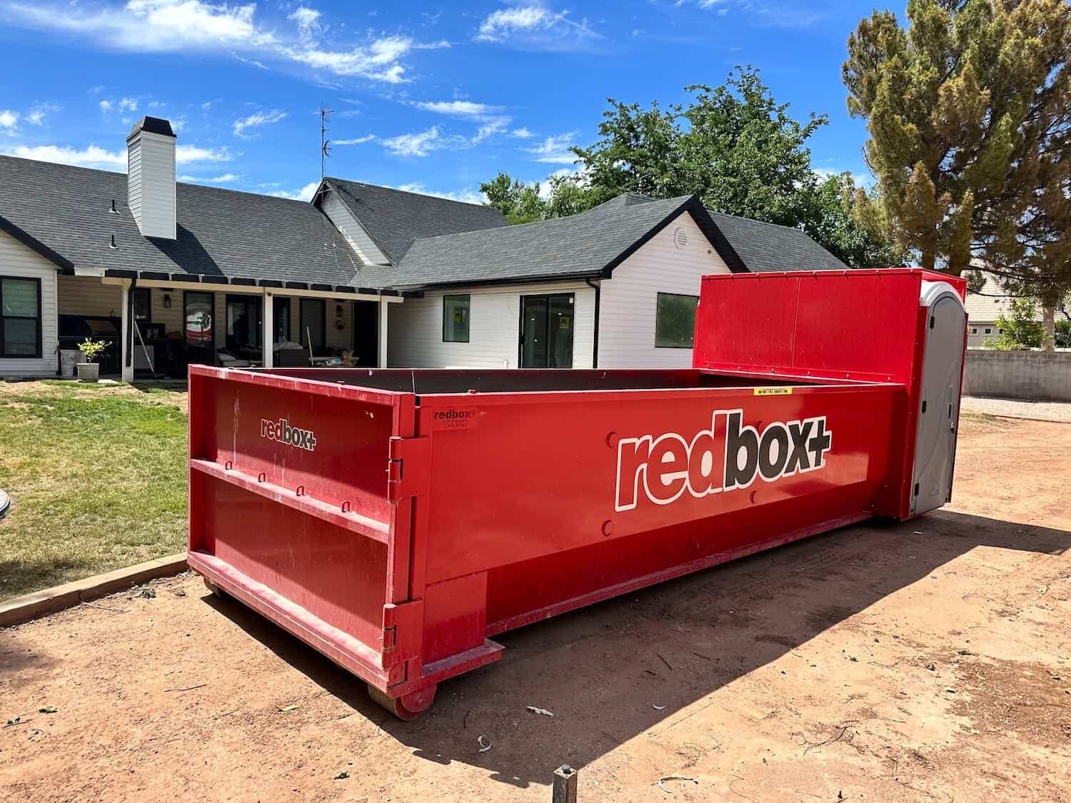 Portable Toilet Rental & Dumpster Combo | redbox+ dumpsters Elite Dumpsters